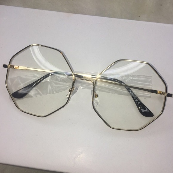 Accessories | Gold Octagon Fashion Glasses | Poshmark